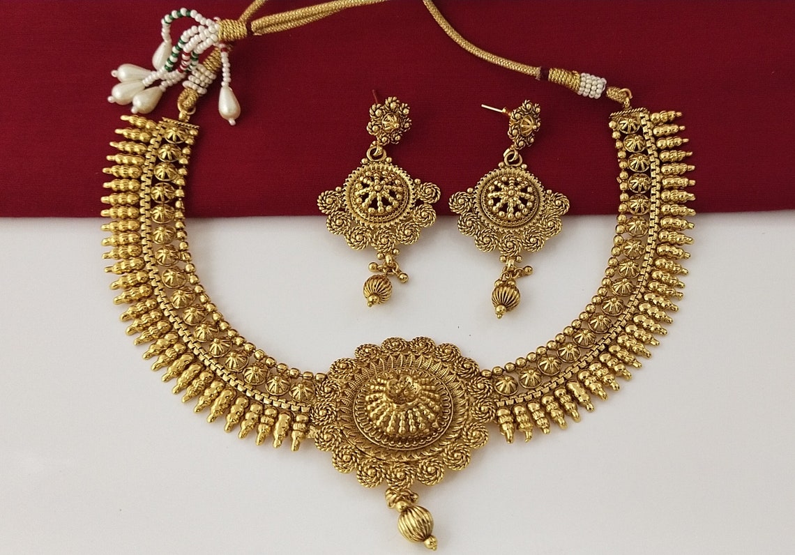 Handmade Indian Jewellery Set Handcrafted Necklace With - Etsy