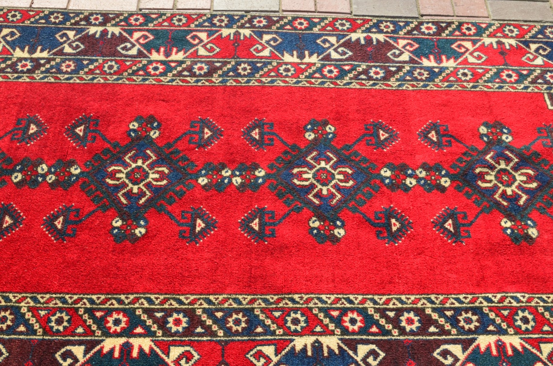 Red Turkish Rug Handmade Rug Bedroom Rug Tribal Rug - Etsy