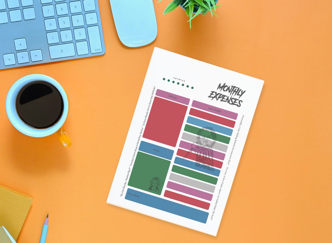 HORROR PLANNER, DOWNLOADABLE Planner, Schedule Template, Yearly Planner ...