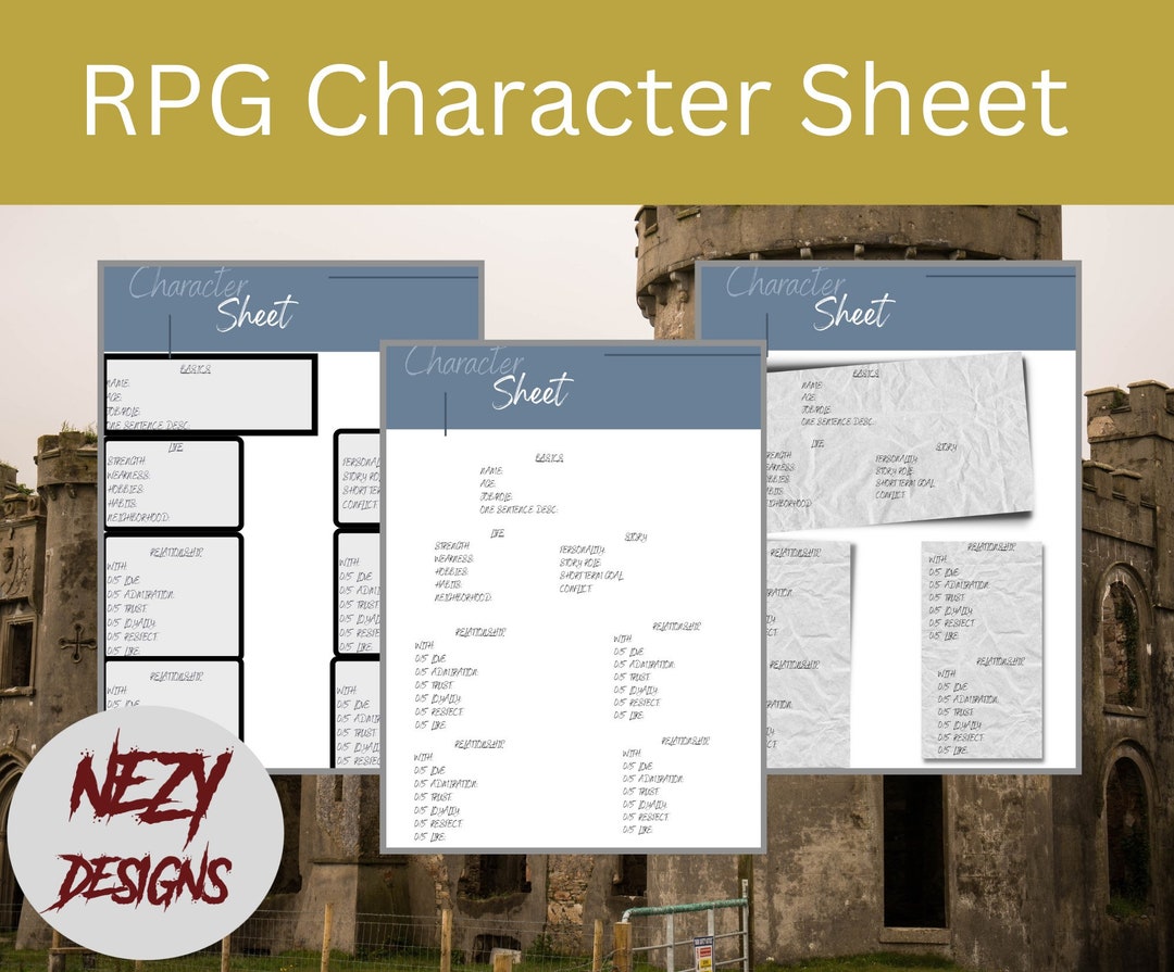 DND CHARACTER SHEET, Rpg Accessories, Dungeon Master Gift, Digital ...