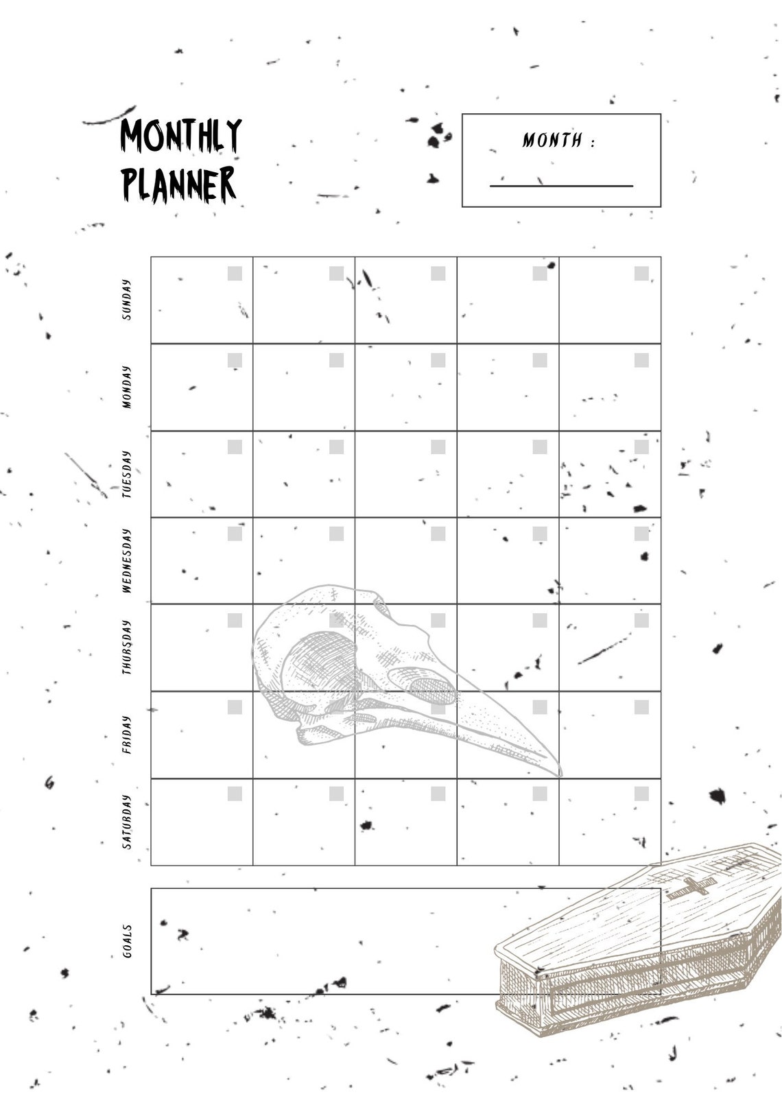 Gothic Organizer Planner Gothic Journal Printable Daily - Etsy