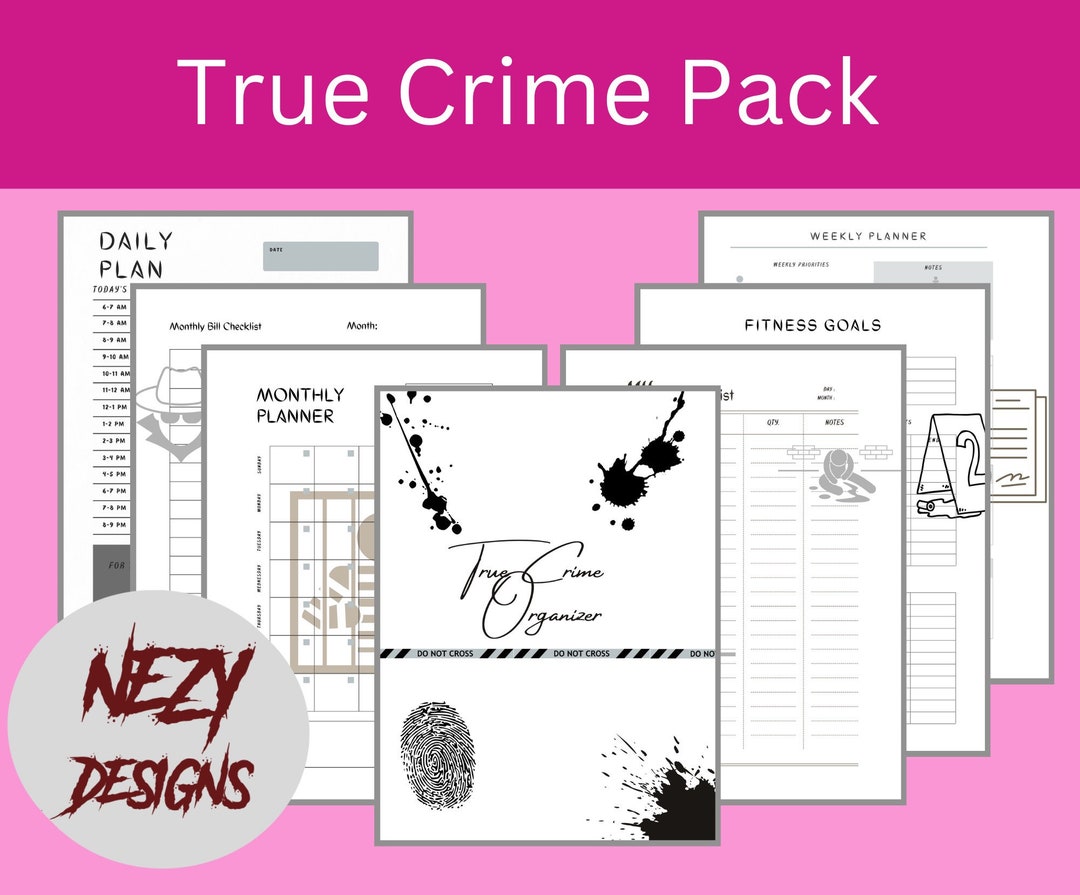 True Crime Organizer Planner | Schedule Organizer Journal for True ...
