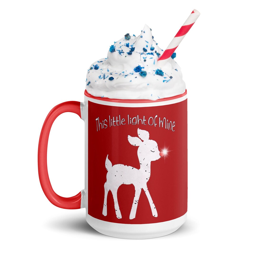 This Little Light of Mine - Red Mug With Color Inside - Etsy