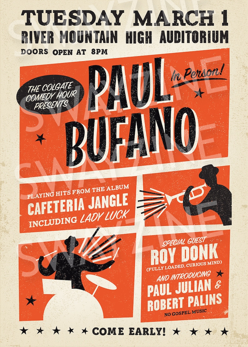 Paul Bufano / Roy Donk Vintage Jazz Poster Inspired by I Think You ...
