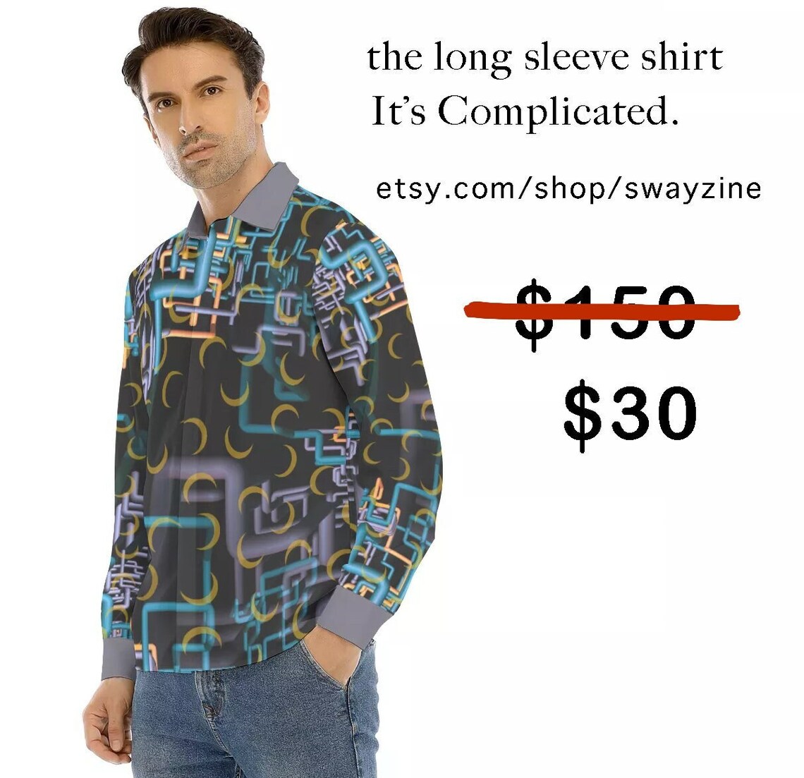 Dan Flashes Shirt Dan Flashes Long Sleeve Button up Collar | Etsy UK