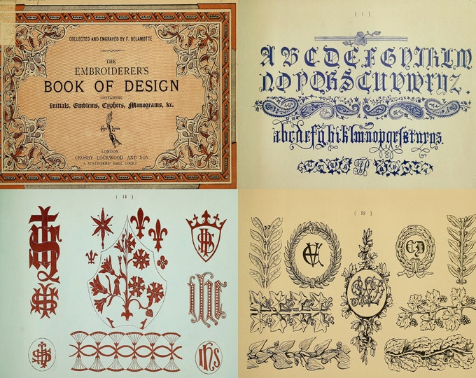 The EMBROIDERY DESIGN BOOK of Embroiderers Designs Containing Initials ...