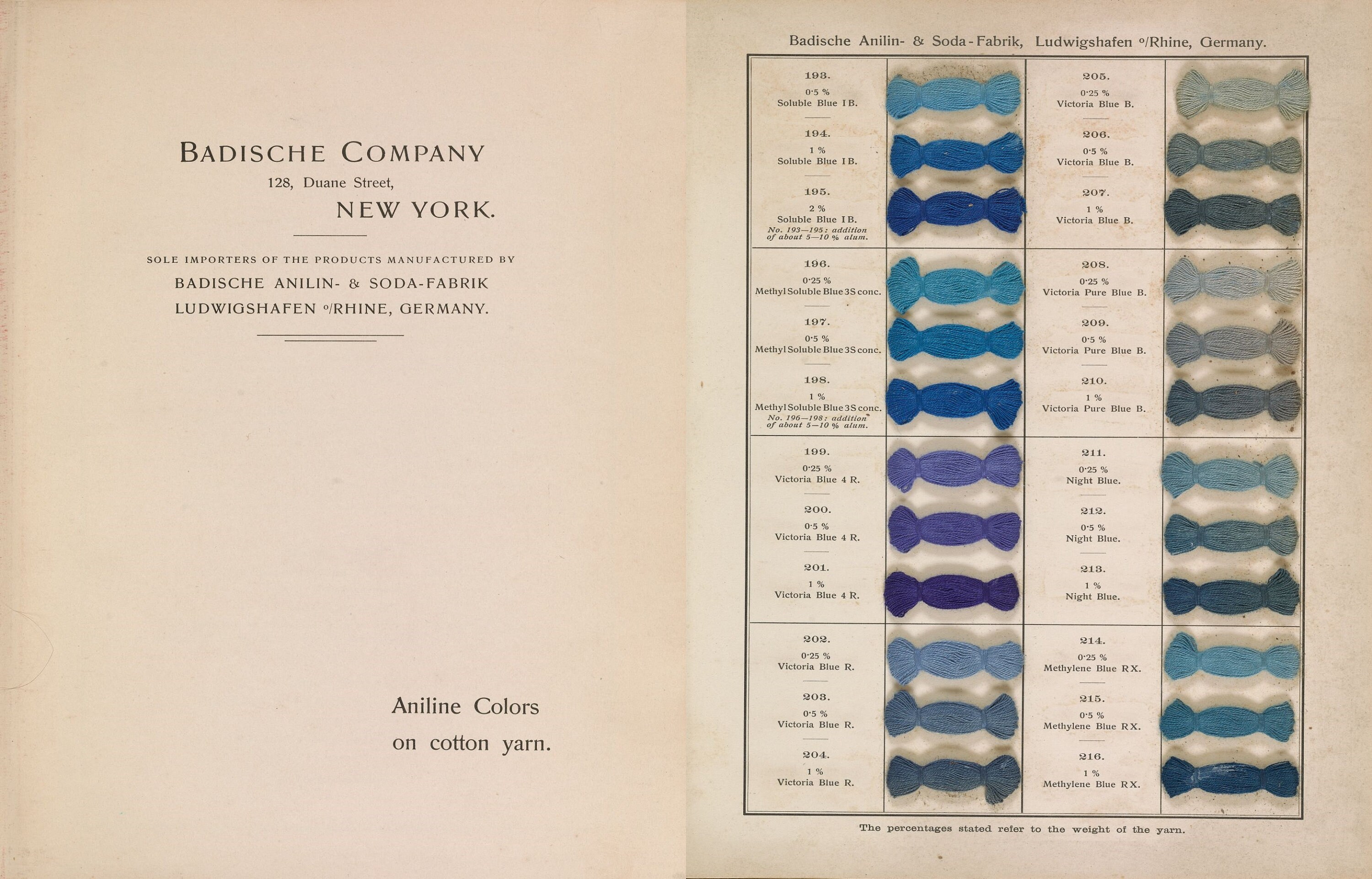 Aniline Colors on Cotton Yarn Sample Book - Dyeing Instructions and 384 ...