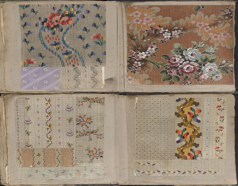 1800s Folio of Antique Embroidery Designs. Vintage Embroidery Patterns ...