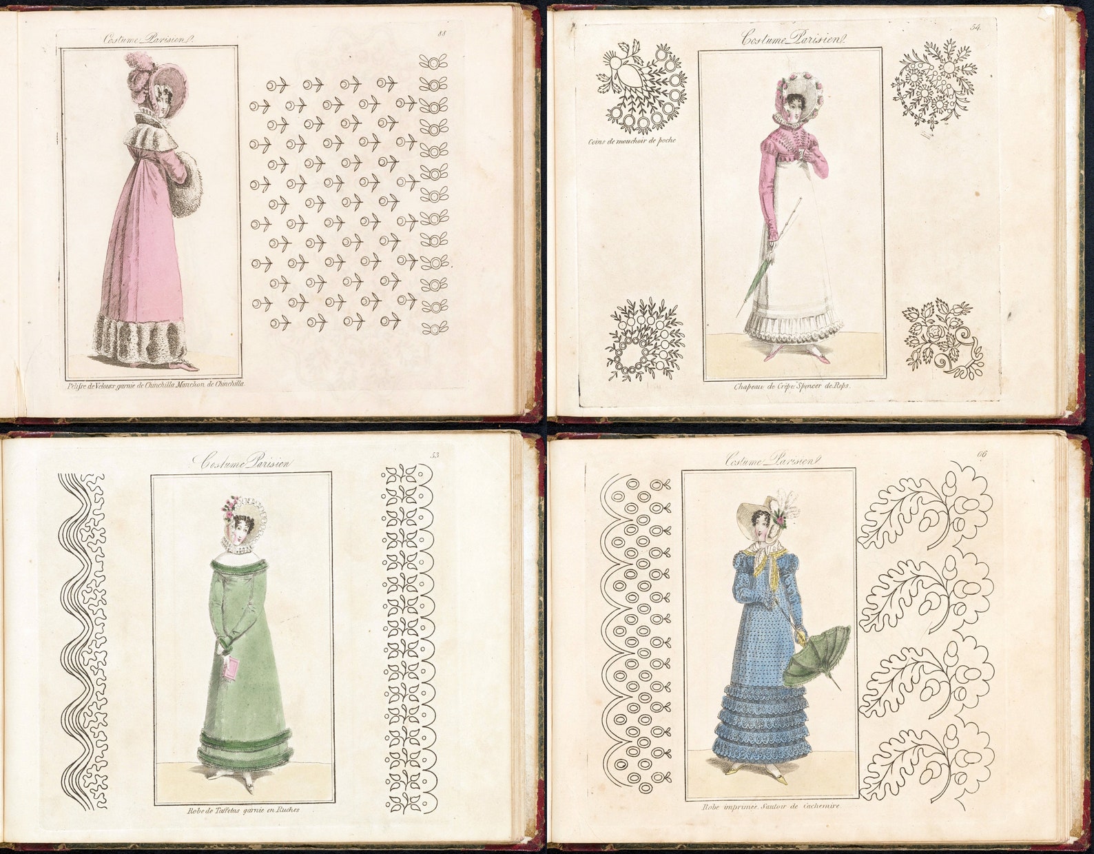 Vintage French Embroidery Patterns: Fashion Designs, 1818 (PDF) - Etsy