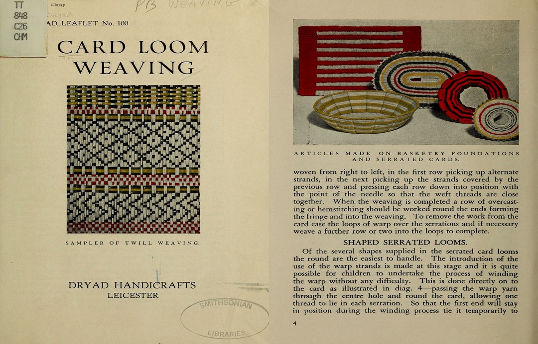 Vintage Card Loom Weaving Sampler Book: Twill Techniques (PDF) - Etsy
