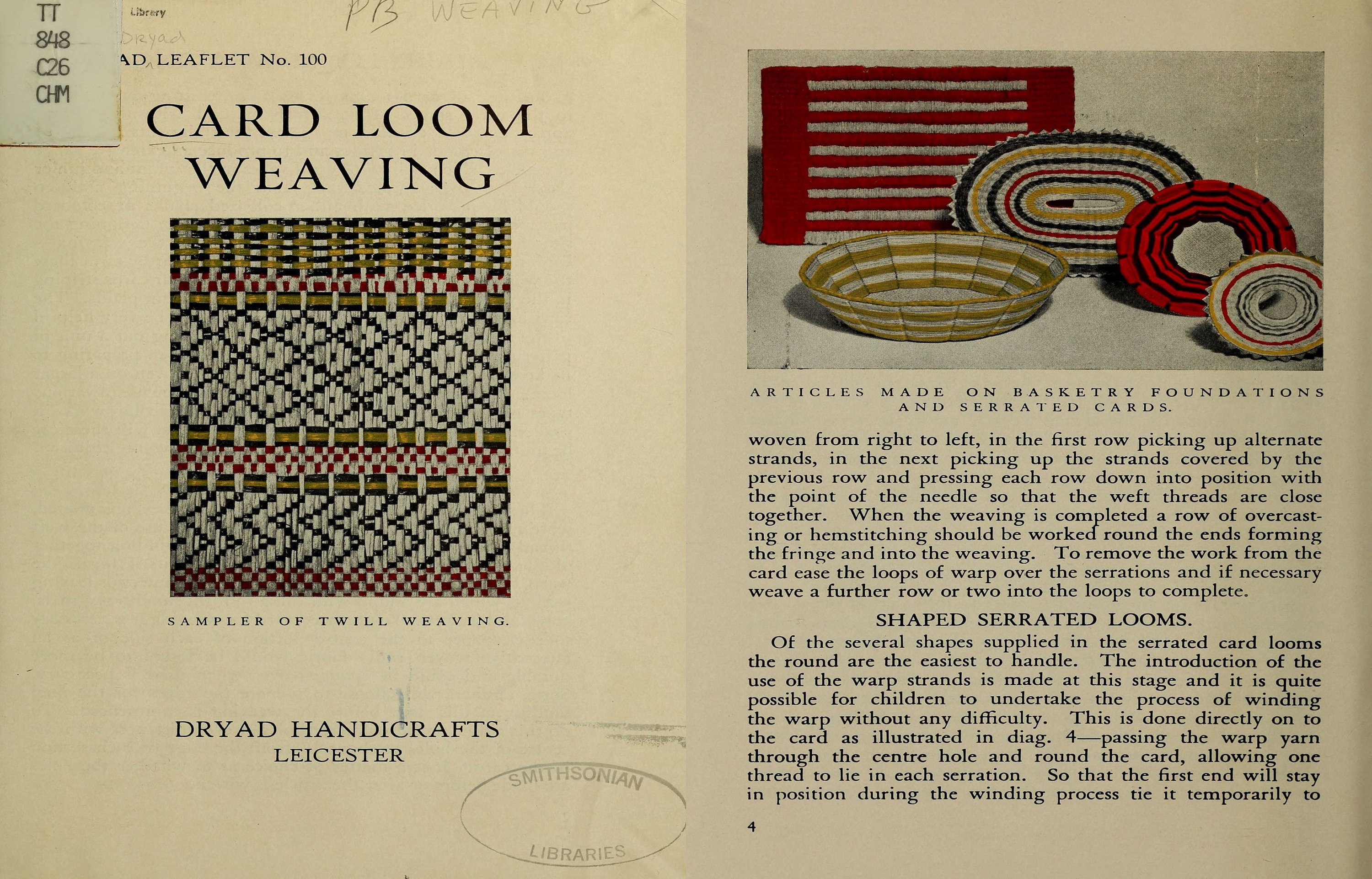 Card loom weaving : sampler of twill weaving. Vintage Card | Etsy