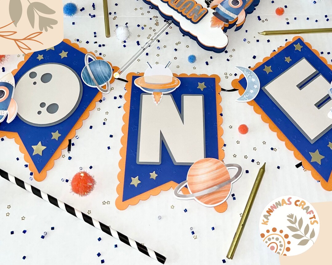 Boy Space Birthday Banner, Boy Space Banner, Boy Space First Birthday ...