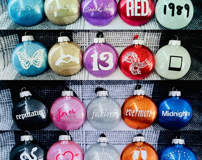 Taylor Swift Album Glitter 2 Sided Disc Ornaments SET OF 10 - Etsy