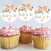 Printable Thank You Cupcake Toppers Sticker, Pink Floral Cake ...