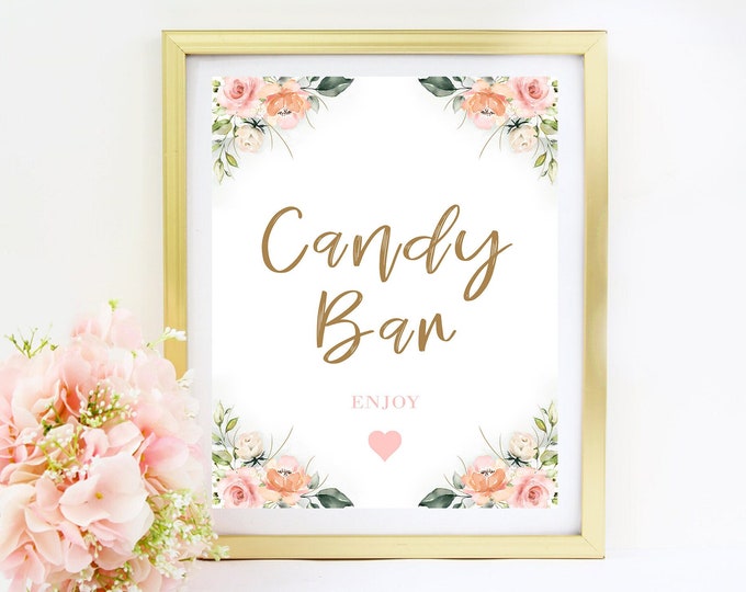 Printable Candy Bar Sign | Love is Sweet Please Take A Treat | Dessert ...