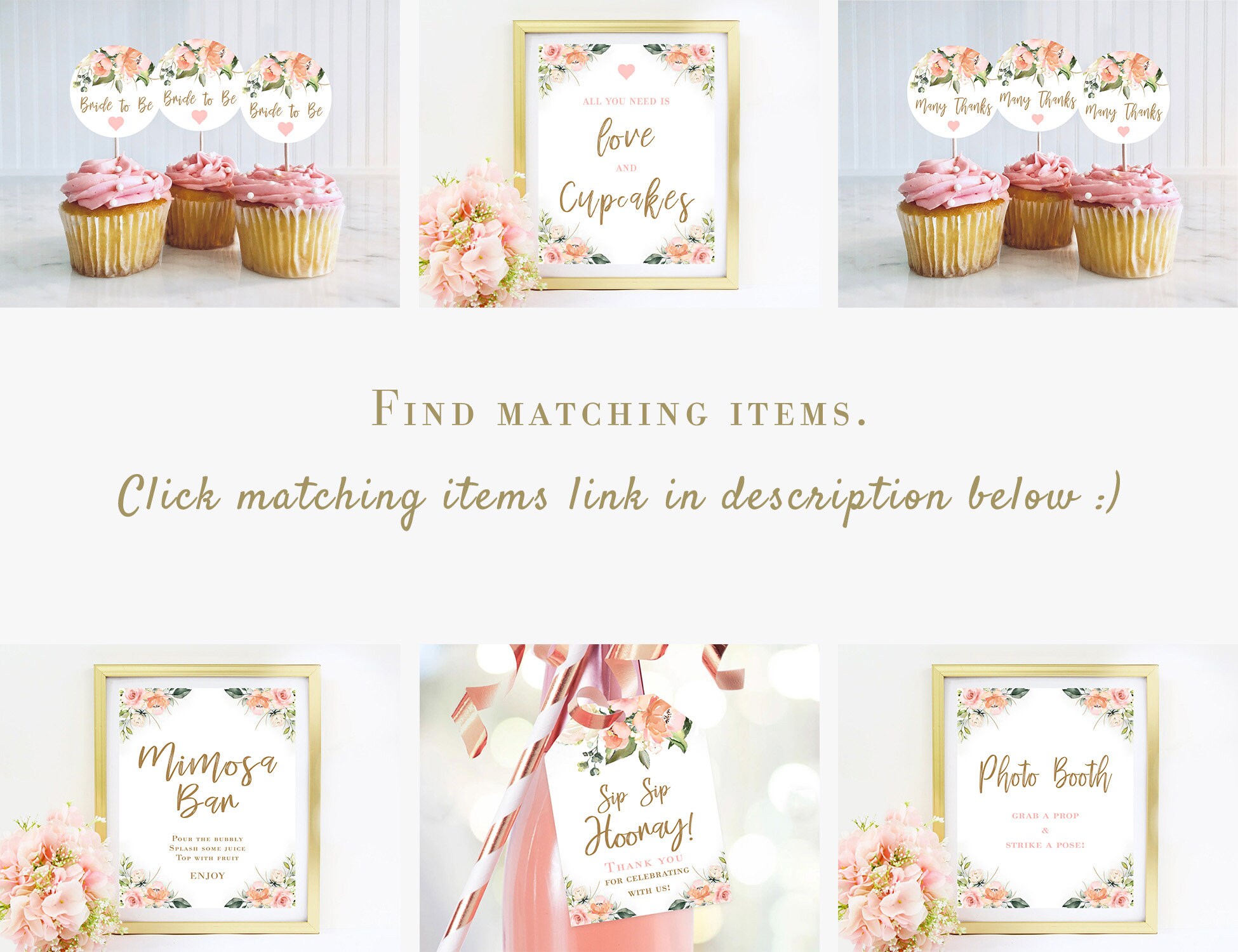 Printable Blush Pink Dessert Bar Sign Wedding & Special Event Printable ...