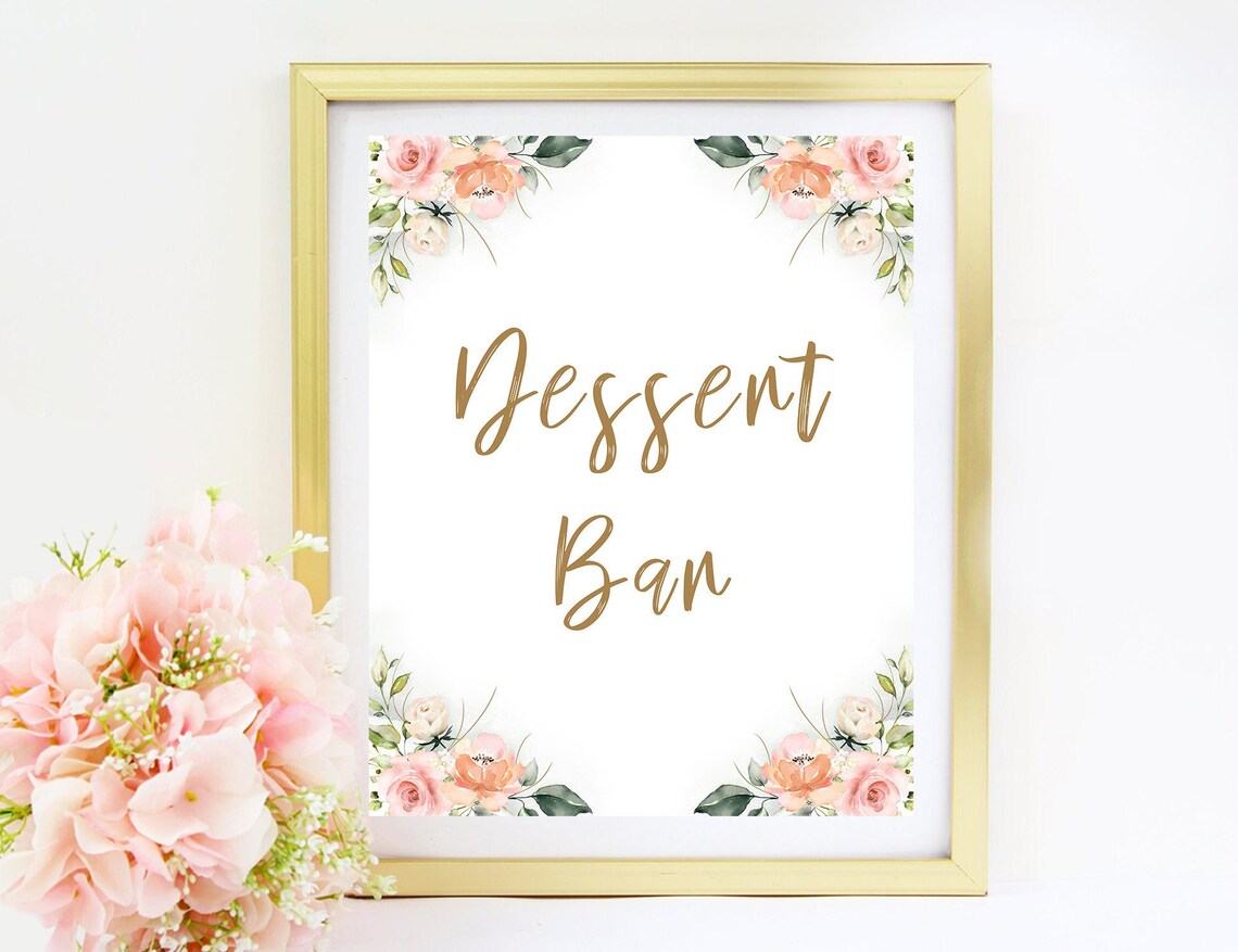 Printable Blush Pink Dessert Bar Sign | Wedding & Special Event ...