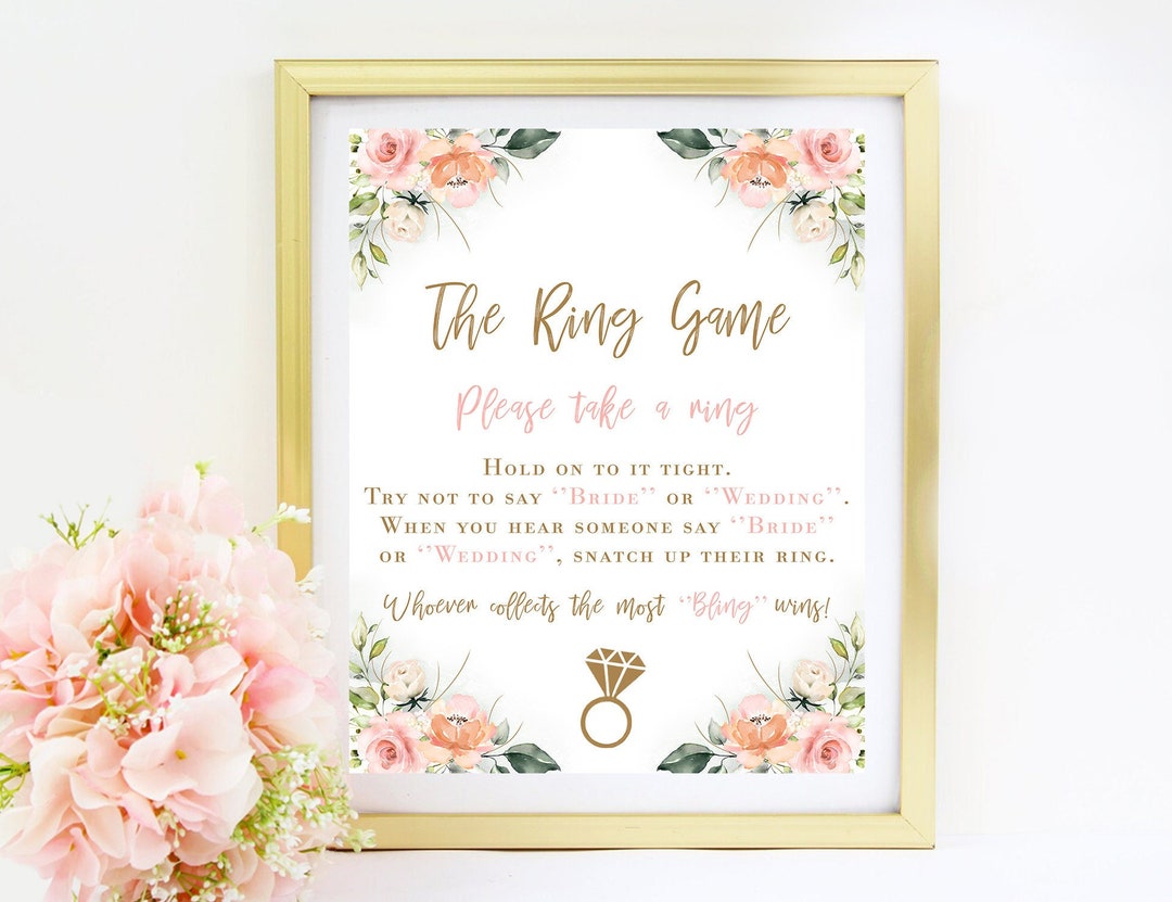 Bridal Shower Game, the Ring Game, Please Take a Ring Sign, Printable ...