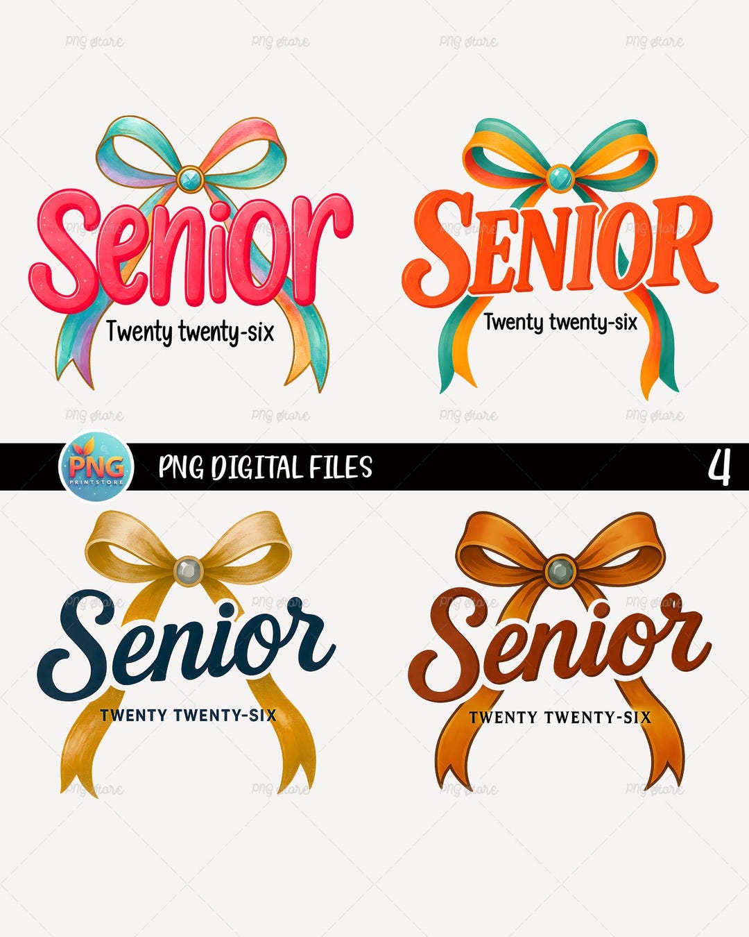 Coquette Senior 2026 PNG Set: Preppy Graduation Shirt Design (digital ...