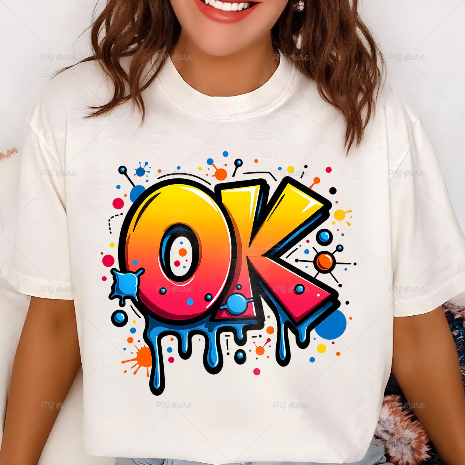 OK Graffiti PNG Bundle: Colorful Dripping Street Art (digital Download ...