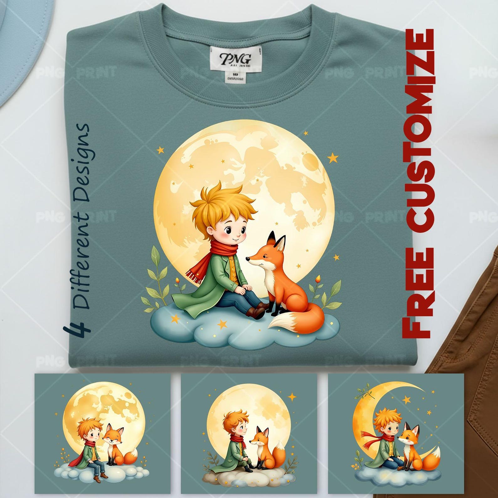 Little Prince and Fox Clipart: Storybook PNG Bundle (digital Download ...
