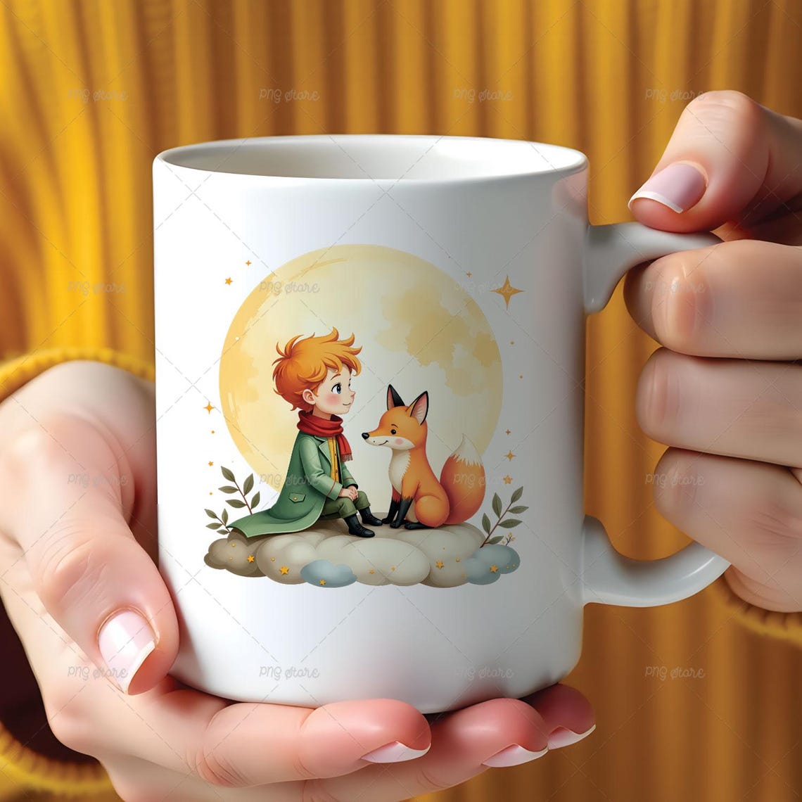 Little Prince and Fox PNG Bundle, Storybook Clipart, Moon and Stars ...