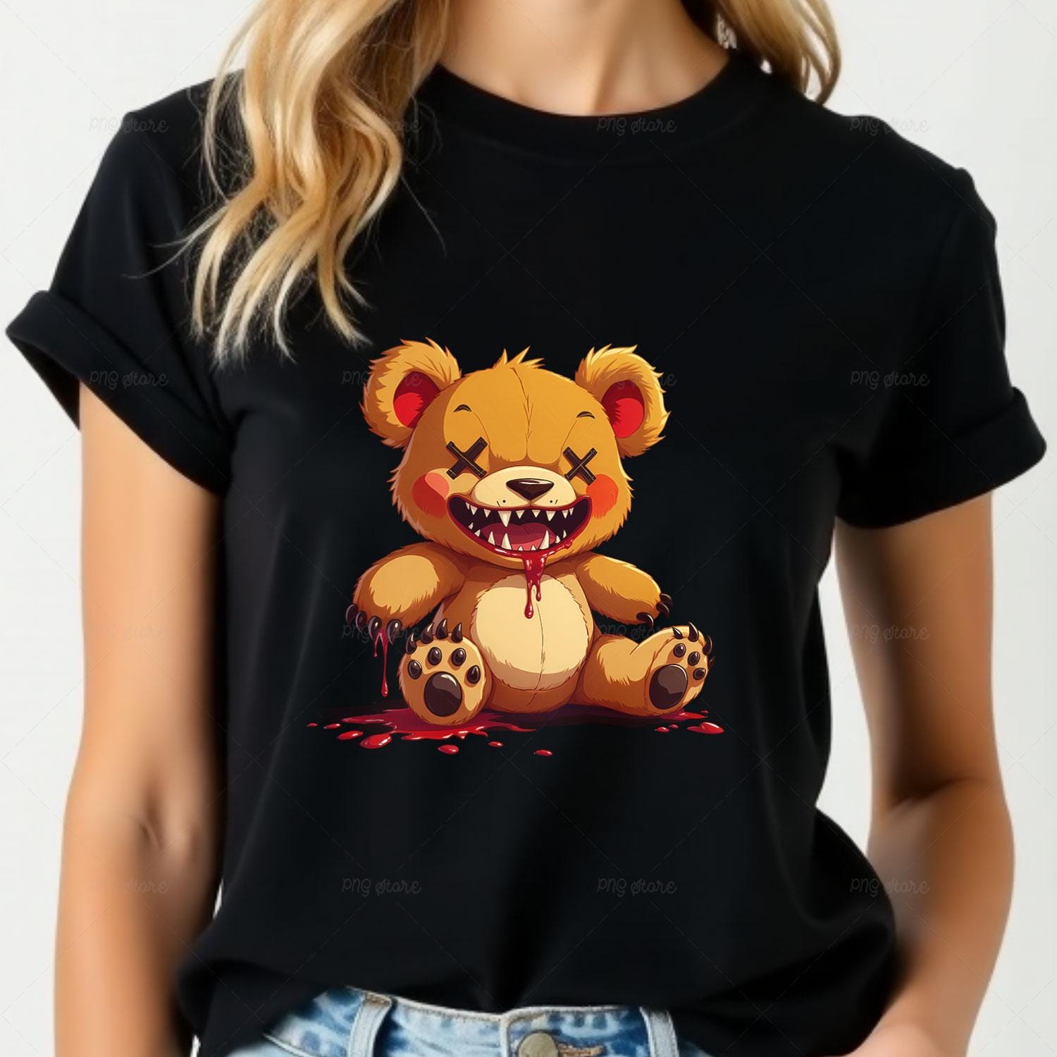 Scary Teddy Bear PNG Bundle, Spooky Clipart, Horror Bear Art, Bloody ...