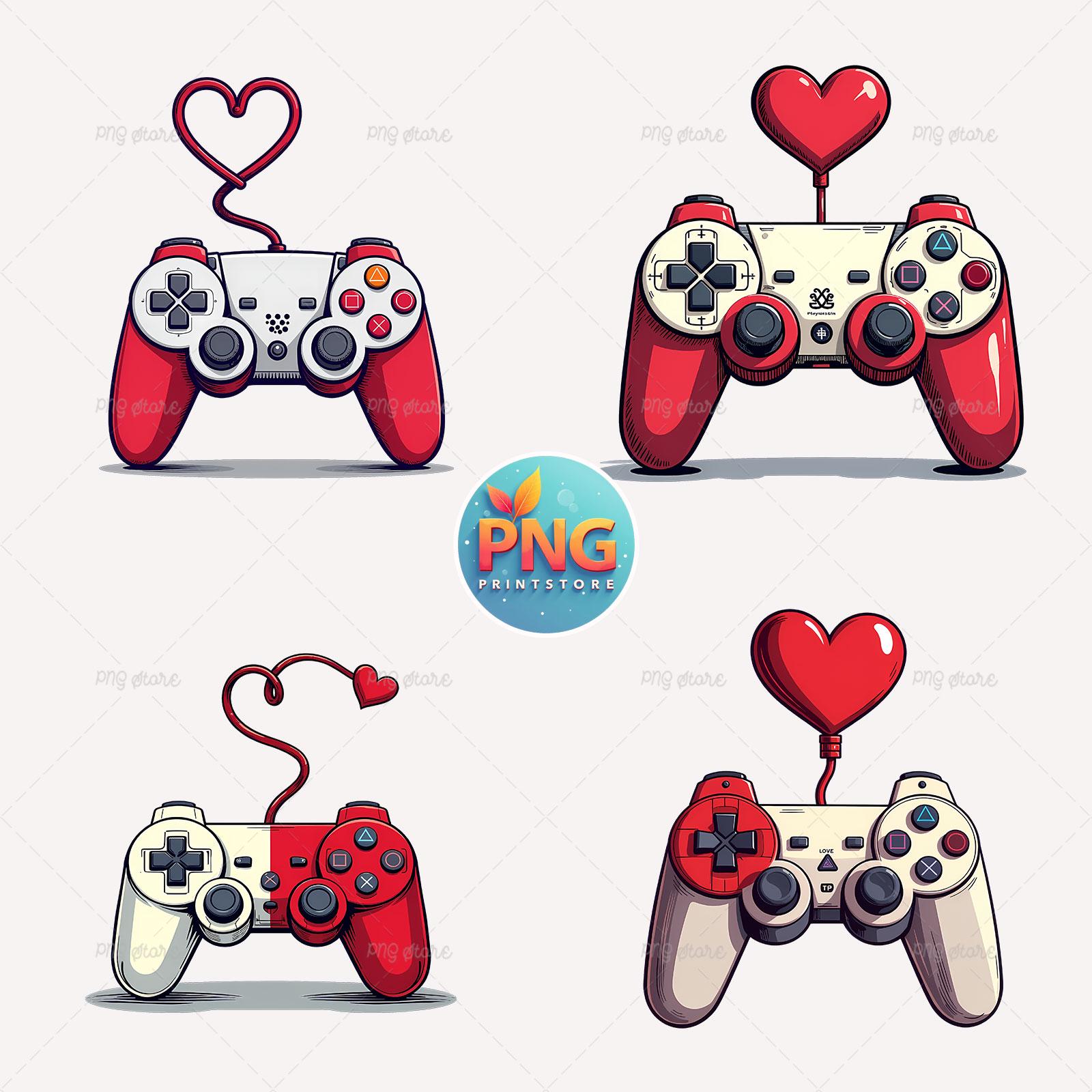Gamer Love PNG Bundle, Video Game Controller With Heart, Gamer Gift ...