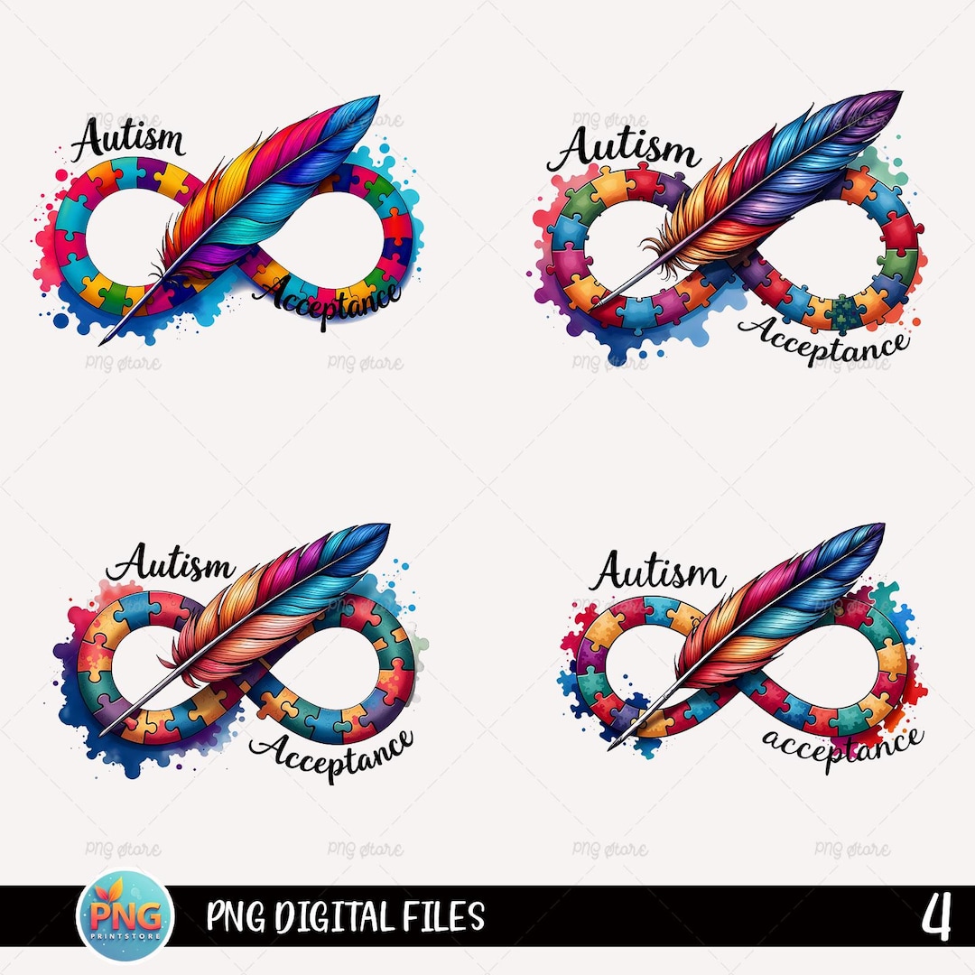 Autism Acceptance Infinity Symbol PNG Sublimation Bundle, Autism ...