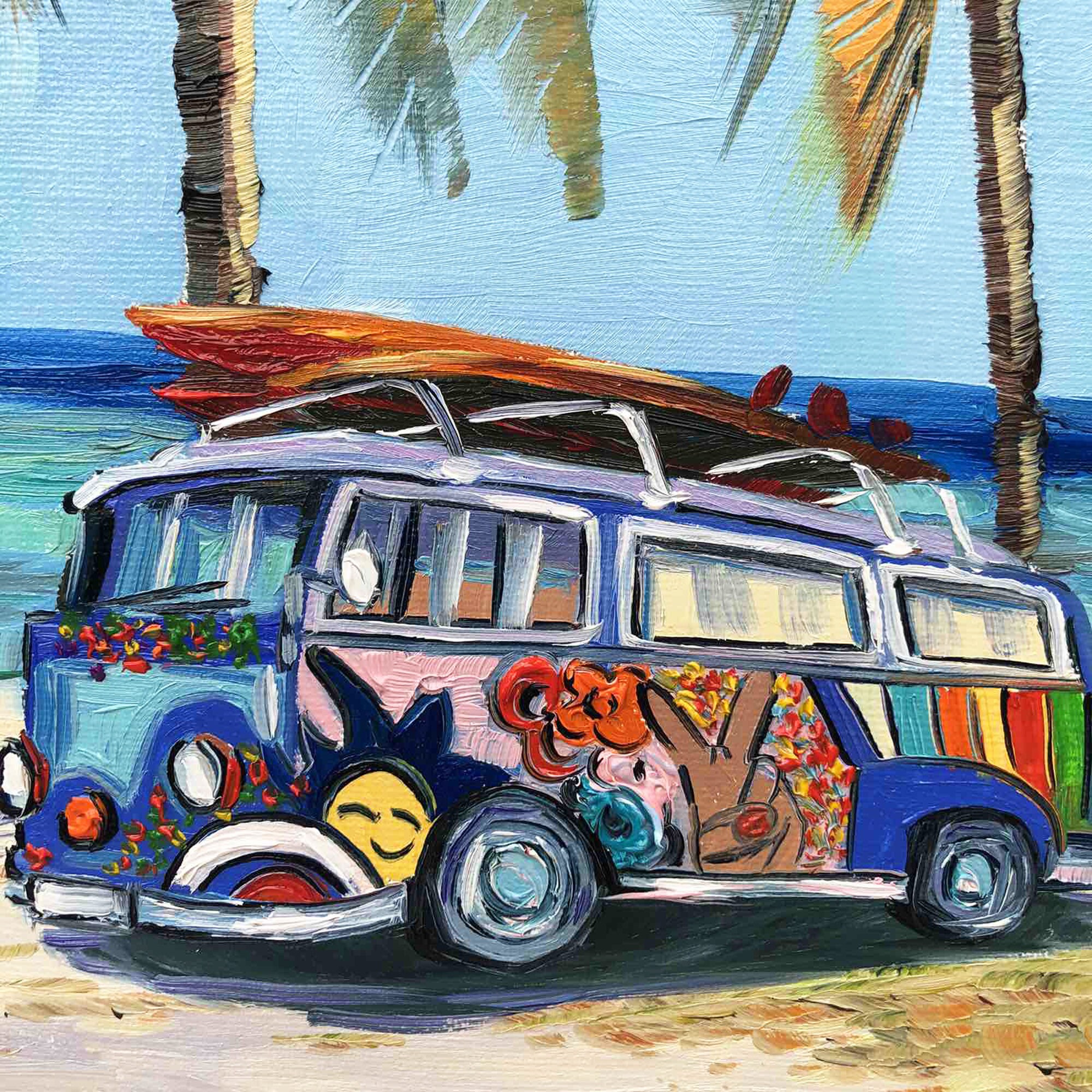 Volkswagen Bus Painting California Original Art Car Artwork | Etsy