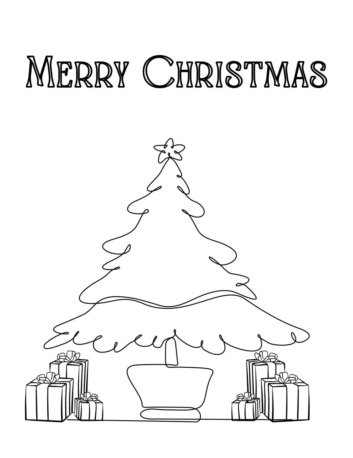 Christmas Coloring Page PDF Download - Etsy