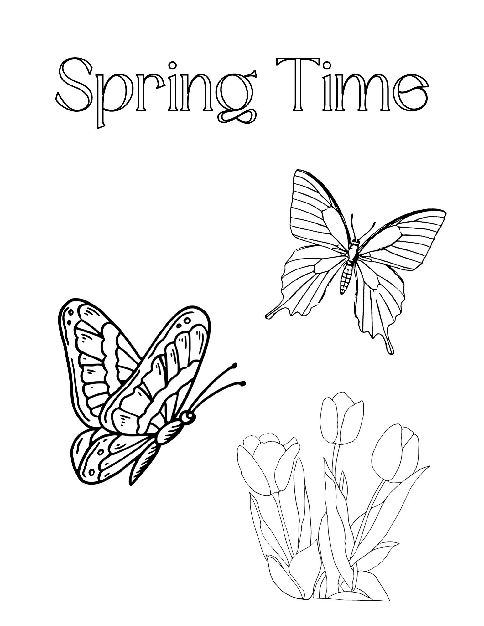 Spring Time Coloring Sheet PDF Download - Etsy