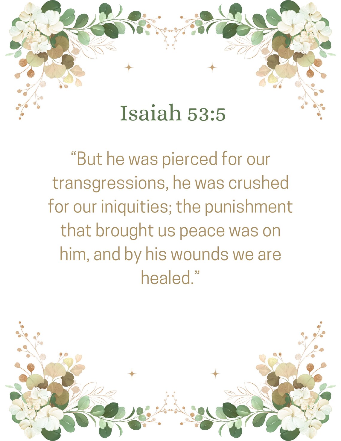 Isaiah 53:5 Scripture Printable - Etsy