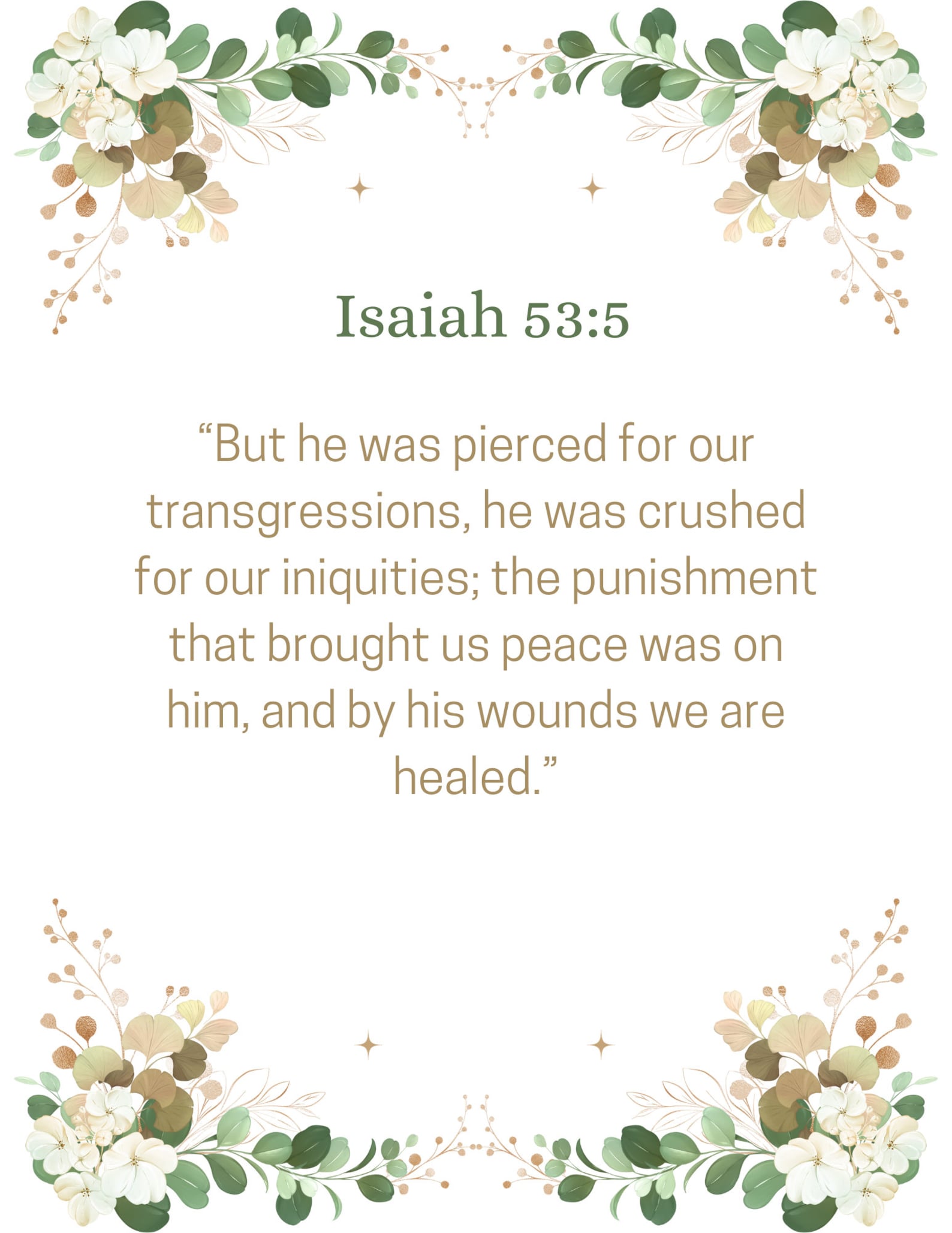 Isaiah 53:5 Scripture Printable - Etsy