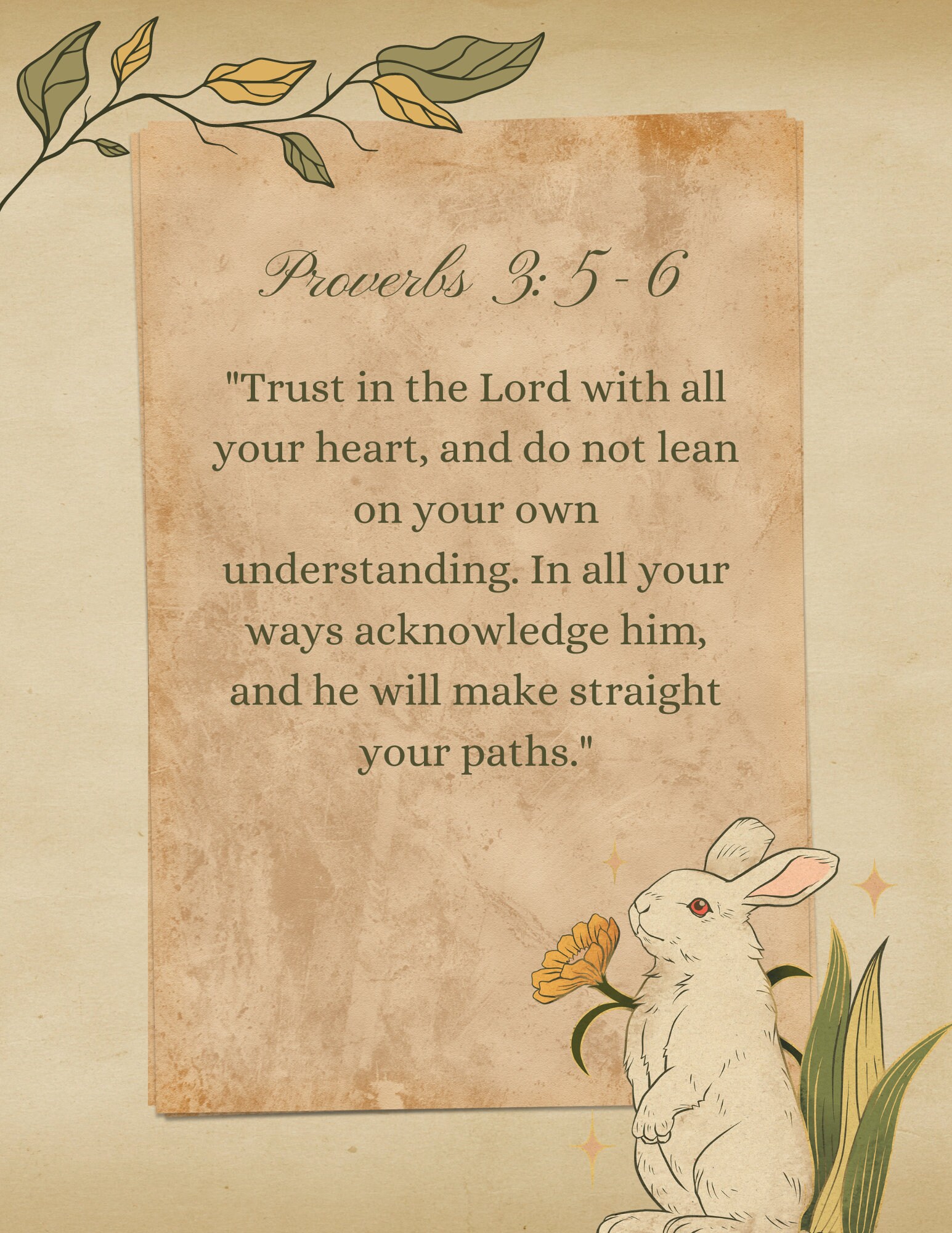 Proverbs 3:5 Scripture Printable Pdf and Png - Etsy