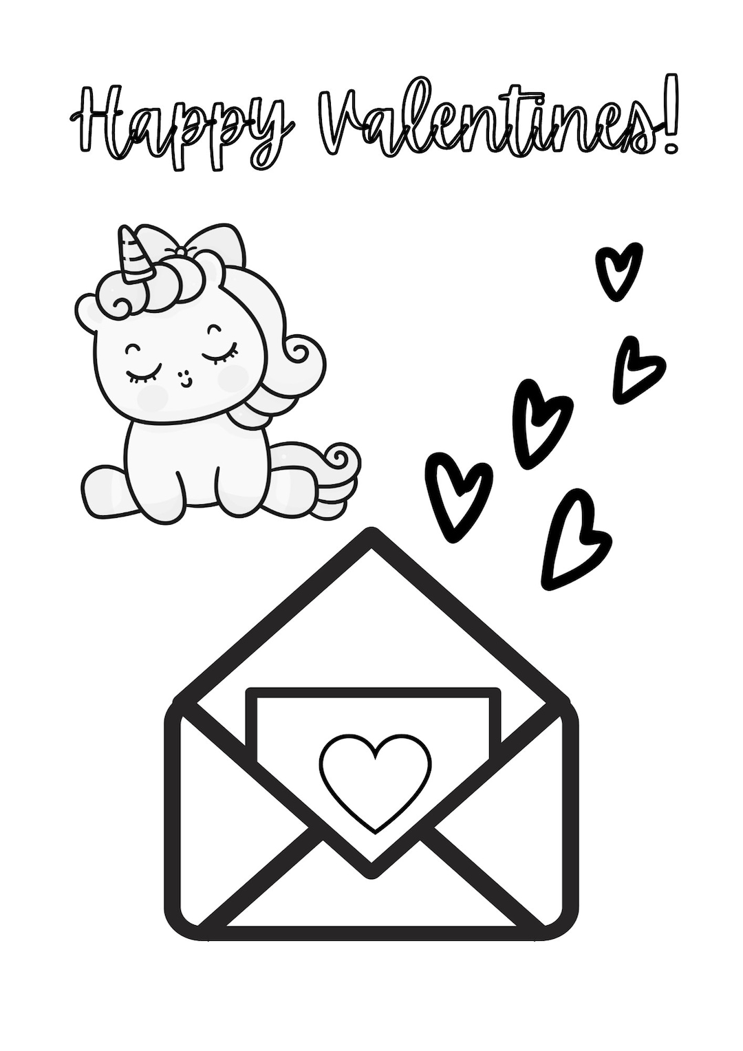 Valentines Day Coloring Page - Etsy