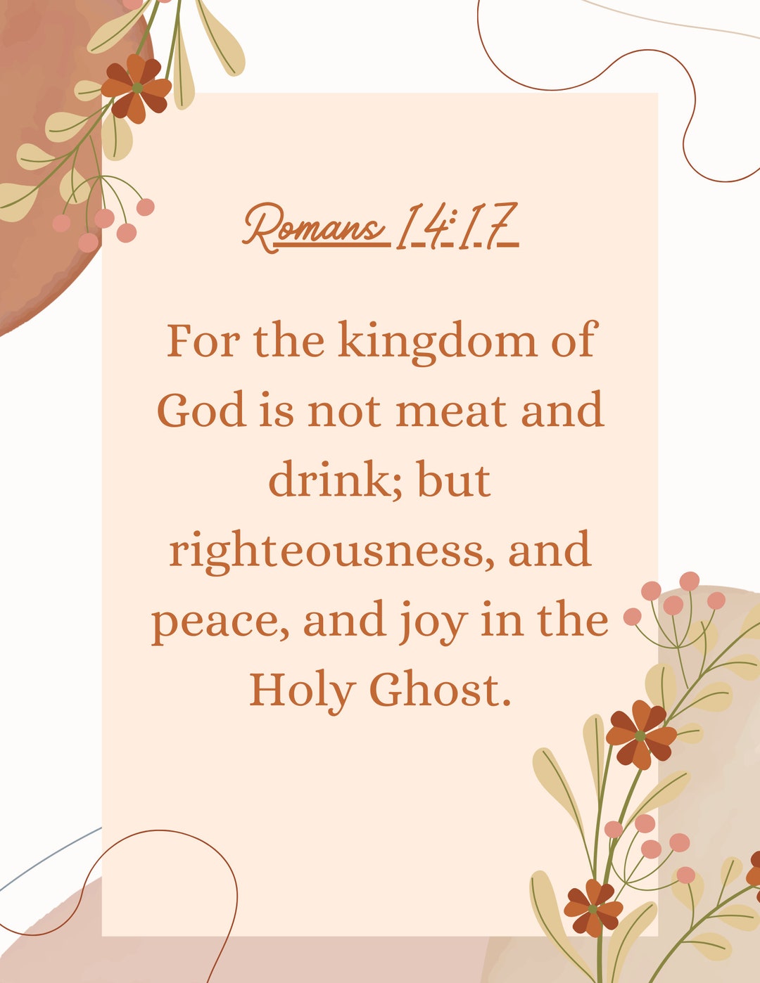 Romans 14:17 Print in PDF and PNG - Etsy