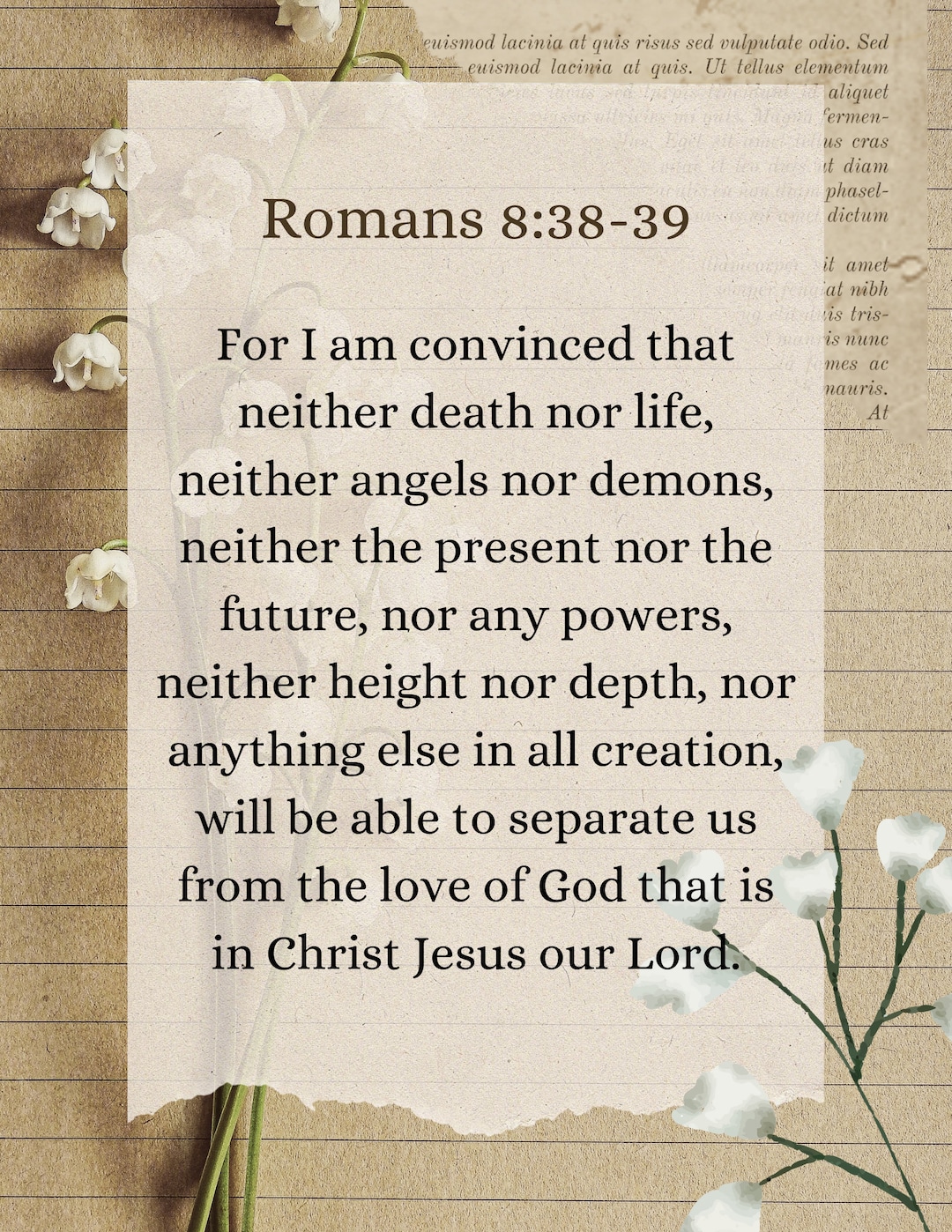 Romans 8:38-39 Scripture Print in Pdf and Png. - Etsy