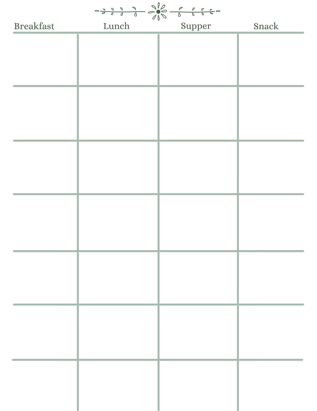 Menu and Grocery List Printable - Etsy