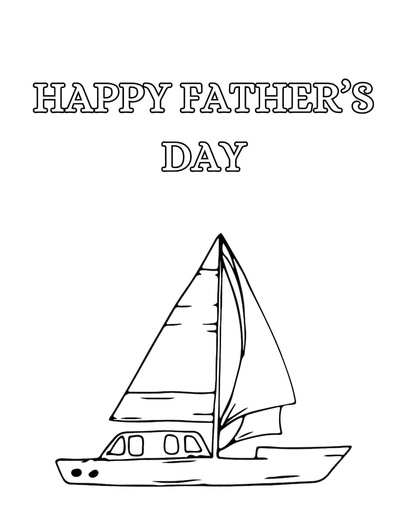 Father's Day Printable Coloring Sheet - Etsy