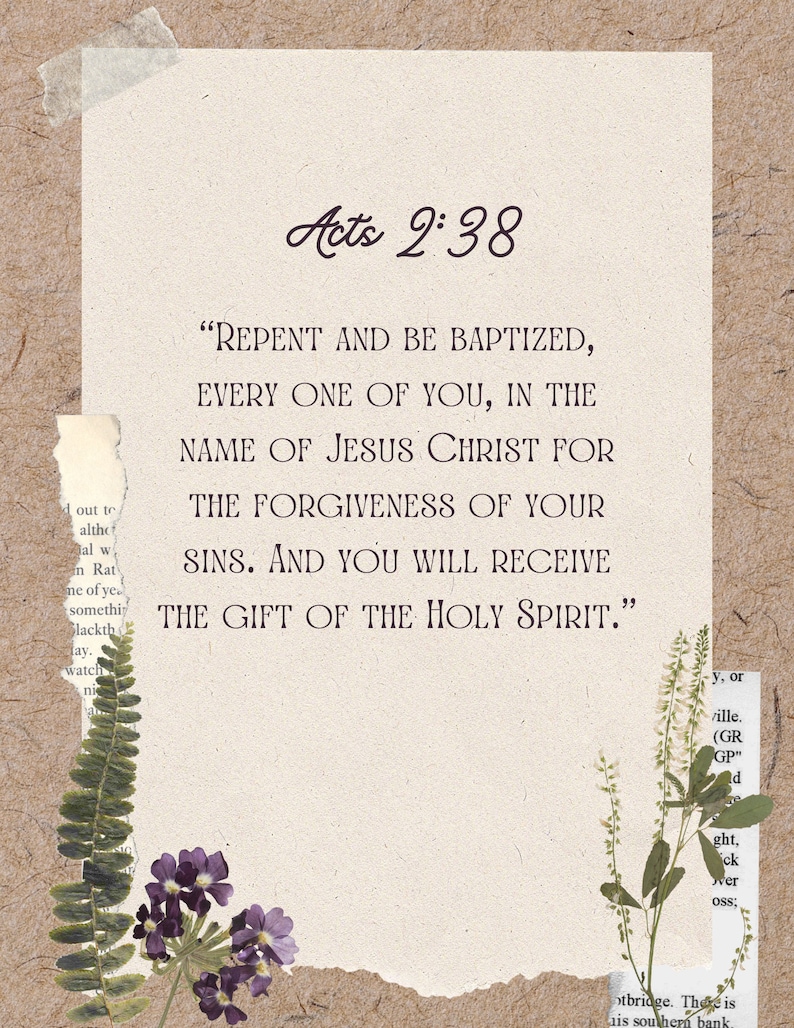 Acts 2:38 Scripture Printable in Pdf and Png - Etsy