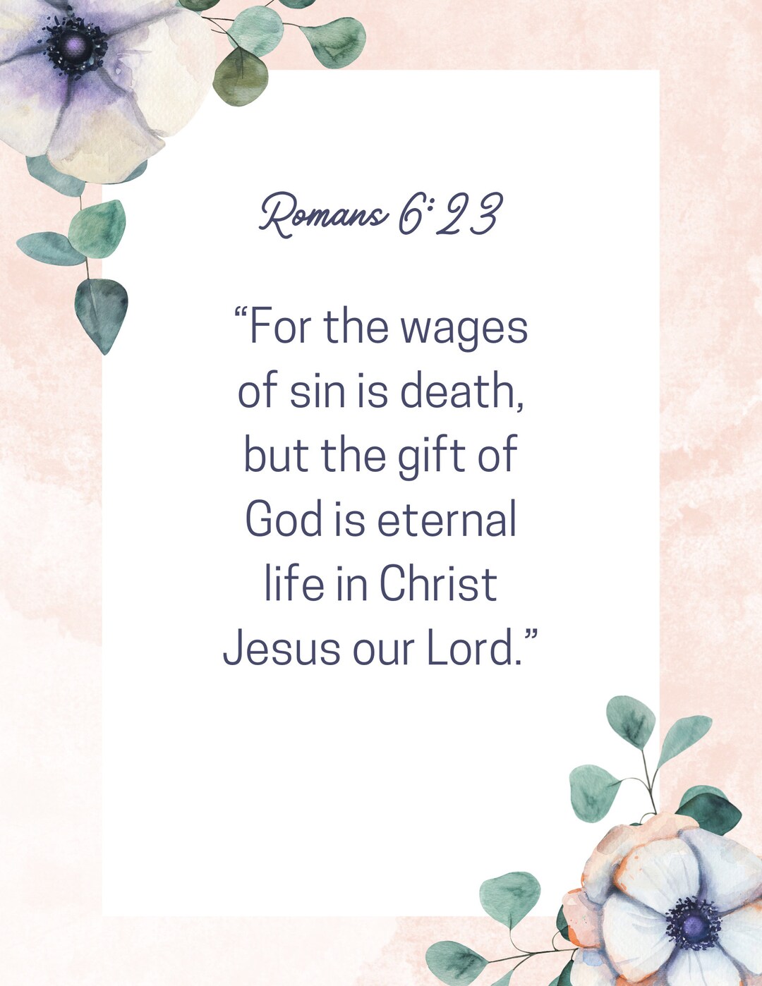 Romans 6:23 Scripture Printable - Etsy