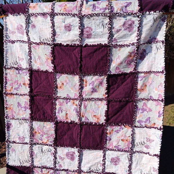 Butterfly Rag Quilt - Etsy