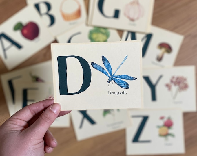 Alphabet Flash Cards, Uppercase, Garden Theme, Homeschool Supplies ...