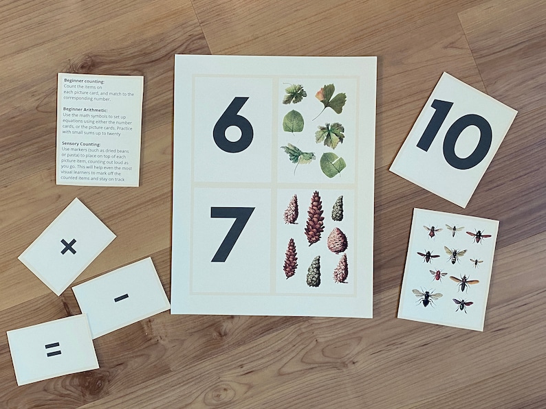 Number Flash Cards, Counting Flashcards, Math Flashcards, Matching Game ...