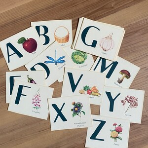Alphabet Flash Cards, Uppercase, Garden Theme, Homeschool Supplies ...