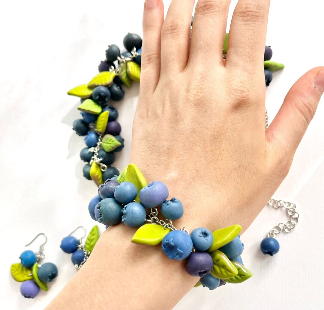 Blueberry Set Polymer Clay Jewellery Accessory Gift - Etsy