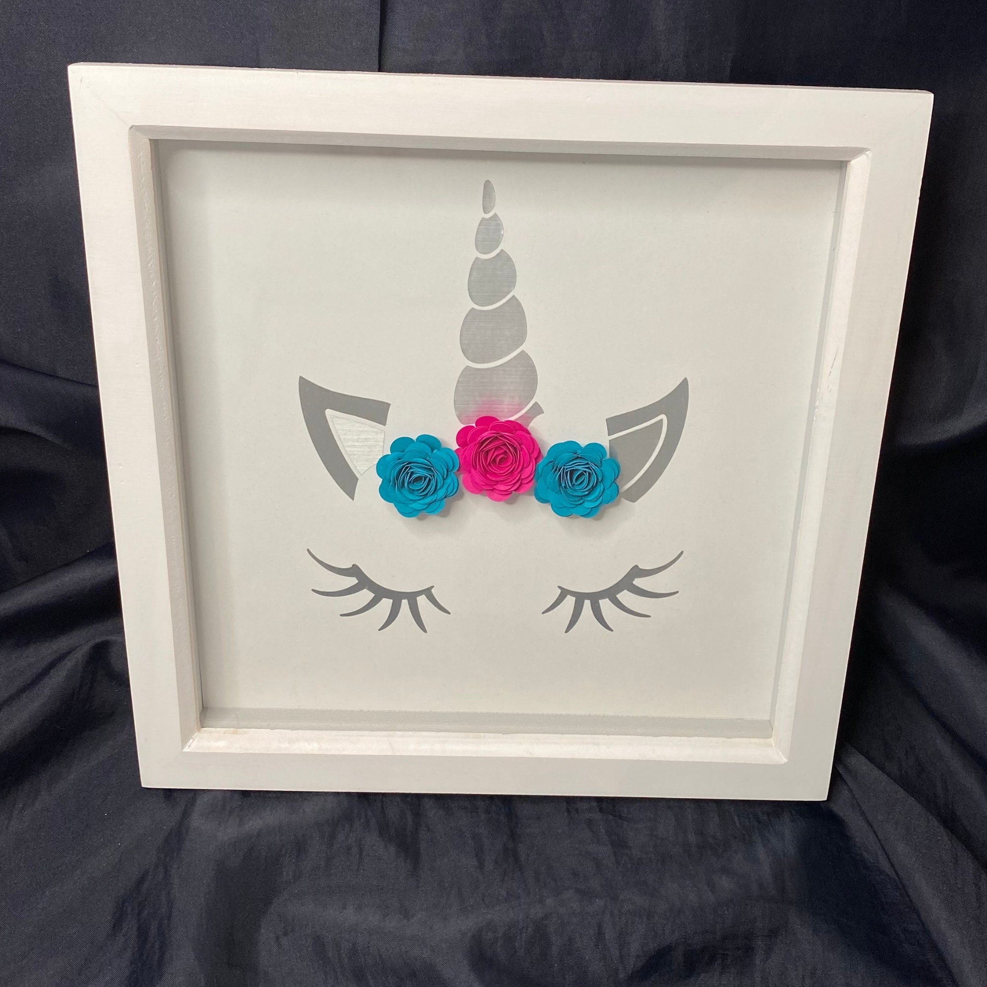 Unicorn & Flower Shadow Box Frame, Christmas Gift for Child, Unicorn ...
