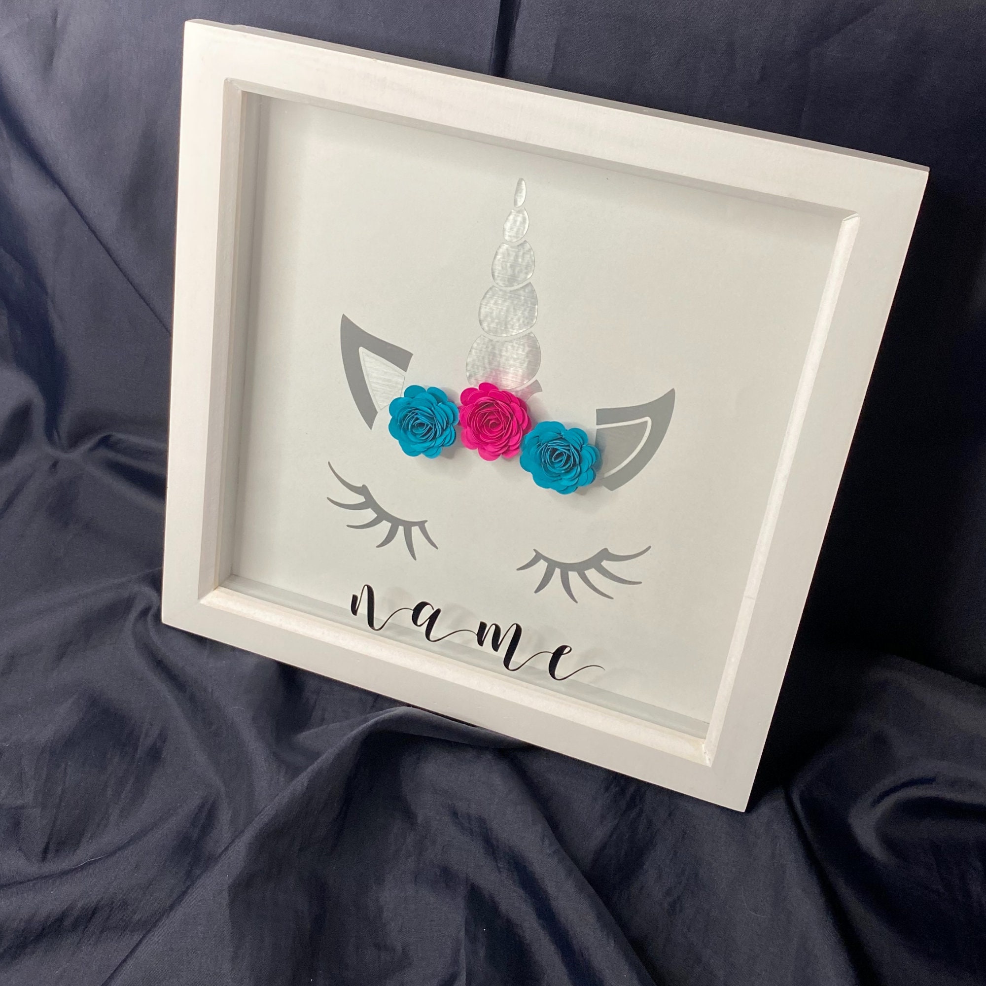 Unicorn & Flower Shadow Box Frame, Christmas Gift for Child, Unicorn ...