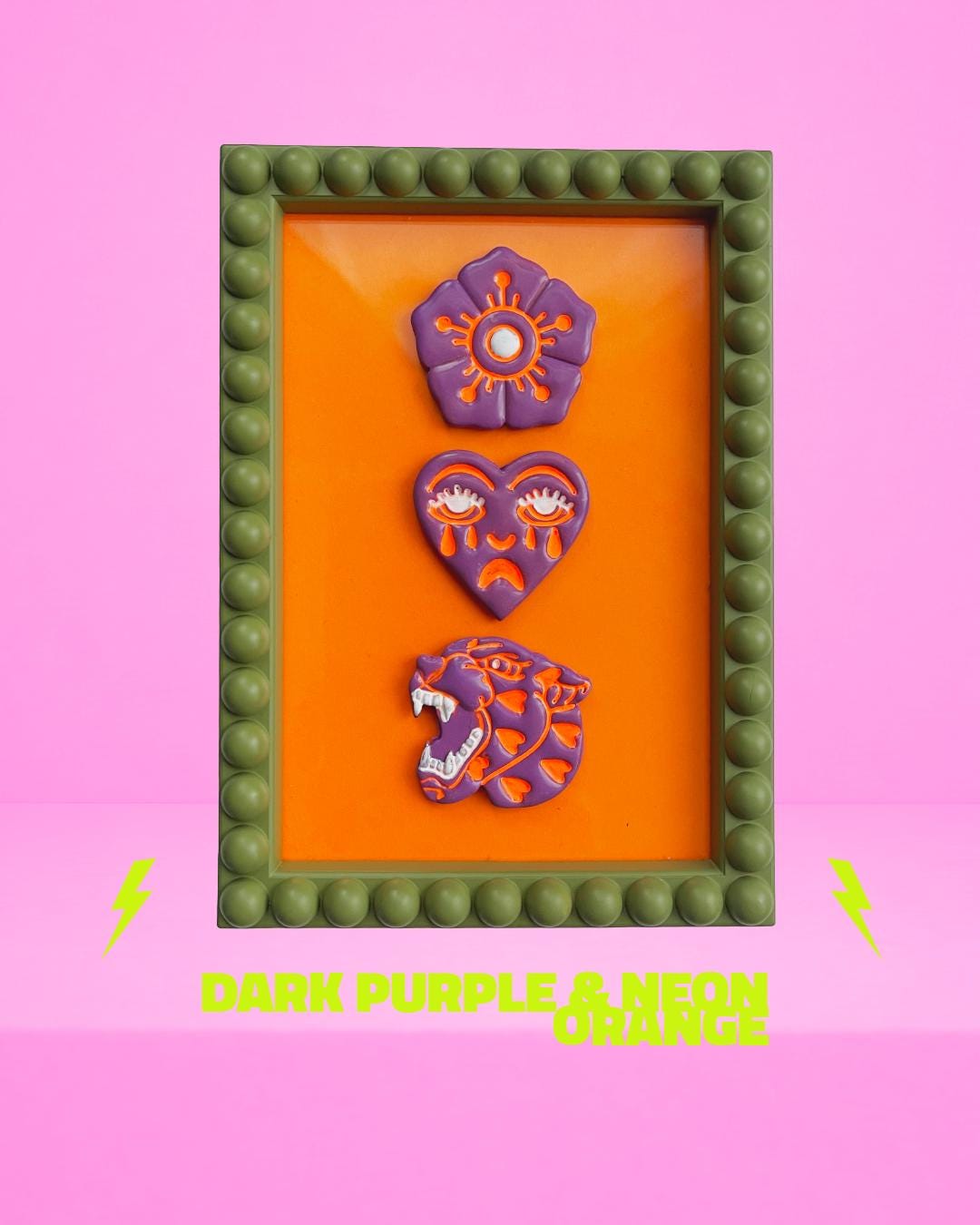 Crying Heart Tattoo Panther Photo Frame – 3D Polymer Clay Art ...
